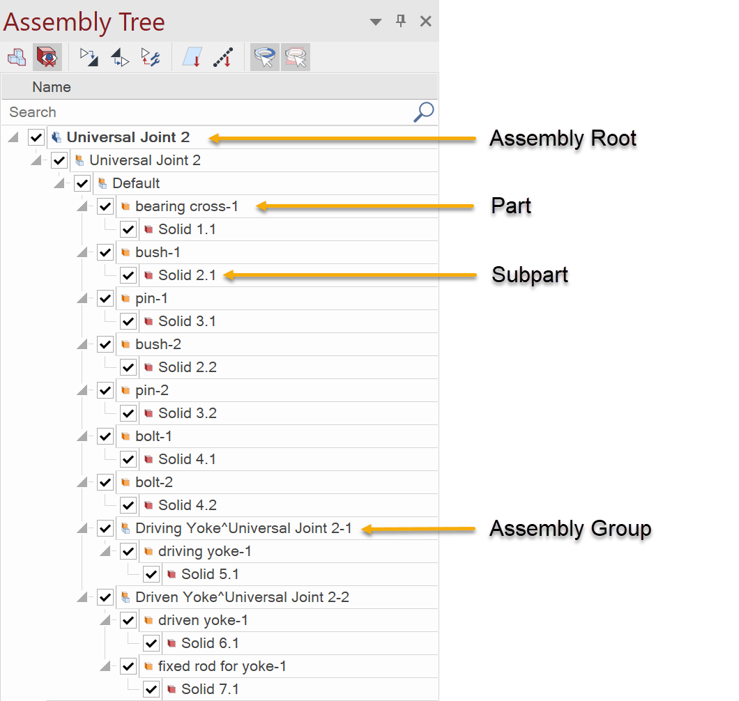 Using the Assembly Tree pane